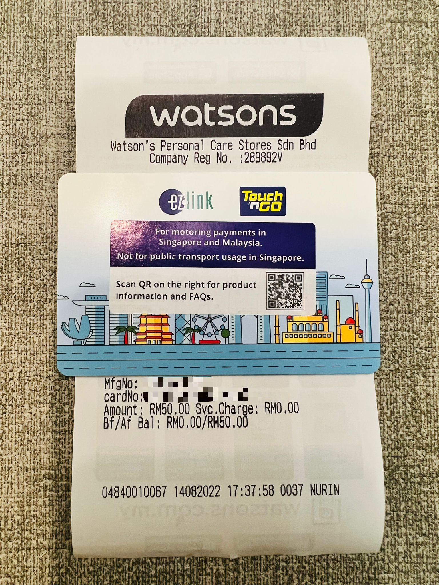 Touch and Go Card with Ringgit Value / Loaded Touch and Go Card with ...