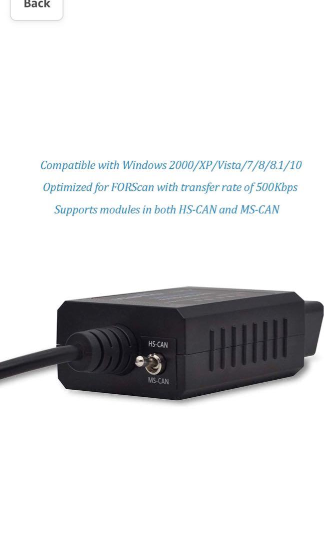 Veepeak USB OBD2 Adapter for FORScan with MS-CAN Support Diagnostic and ...