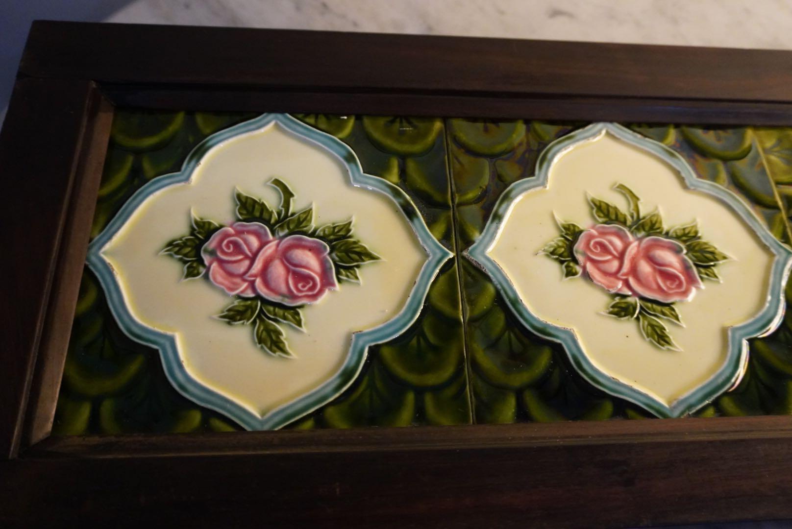 Vintage Peranakan Tiles with wooden frame, Hobbies & Toys, Memorabilia ...