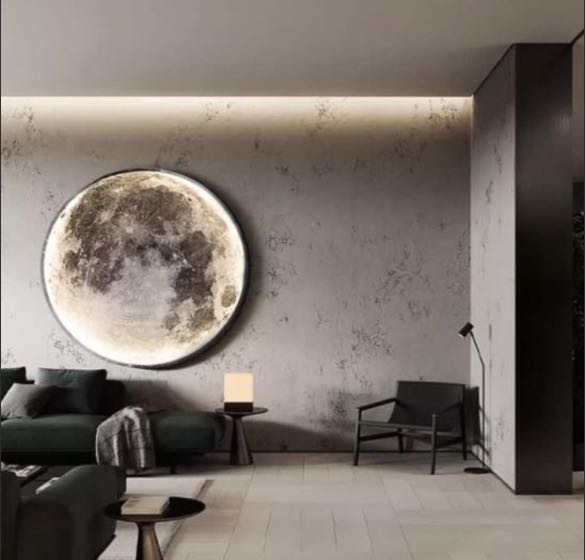 Wall Mount Moon lamp modern led lights wall decor mural lighting ...