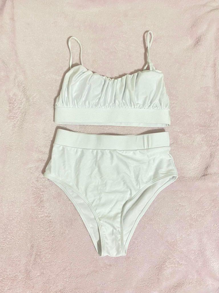 White 2 piece swimsuit, Women's Fashion, Swimwear, Bikinis & Swimsuits ...