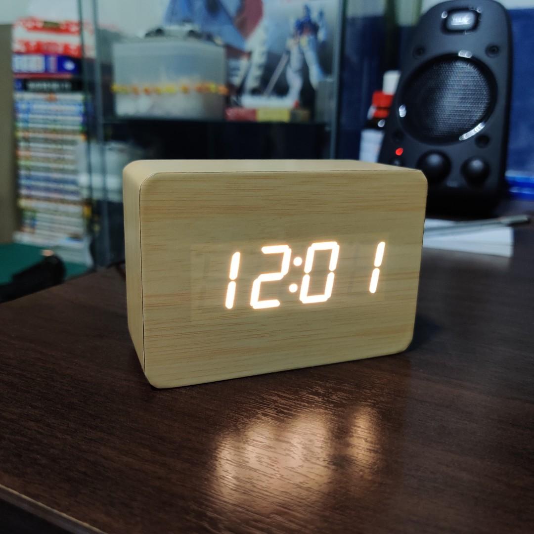 Wooden Digital Desk Clock, Furniture & Home Living, Home Decor, Clocks ...