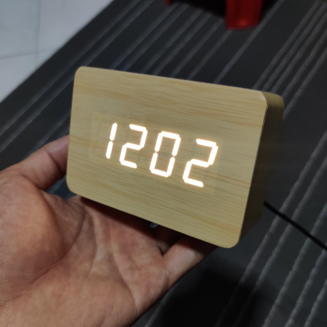 Wooden Digital Desk Clock, Furniture & Home Living, Home Decor, Clocks ...