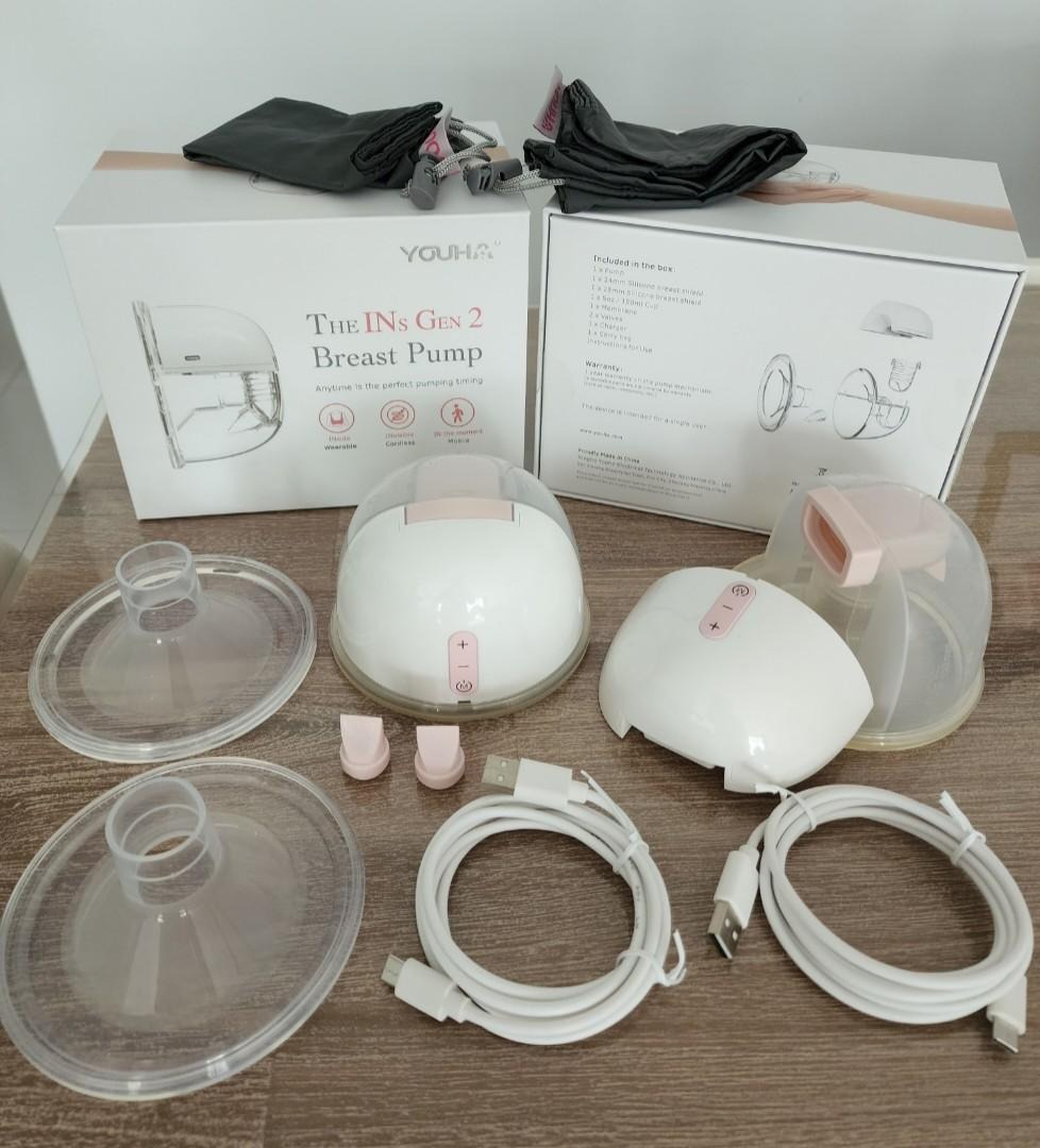 YOUHA Ins Gen 2 Wearable Handsfree Breast Pump x Double set, Babies ...