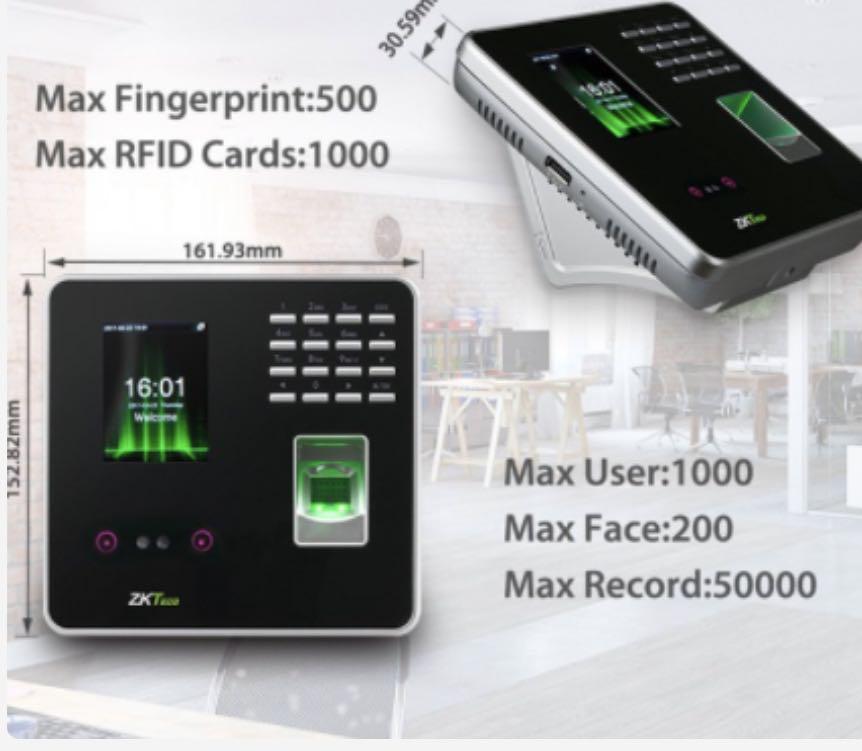 ZKTECO Face and Fingerprint Time Attendance MB20/ID, Computers & Tech ...