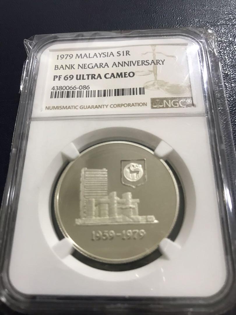 1979 BNM Anniversary 1 Ringgit Silver Proof Coin, Hobbies & Toys ...