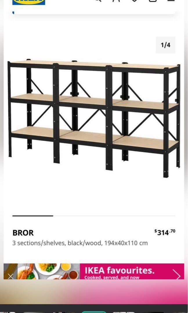 2 IKEA BROR Shelving Units (Assembled) - FREE 2 Trays and 2 Shoe racks ...