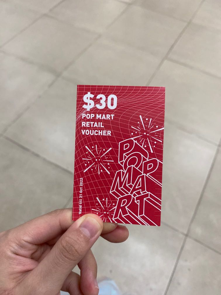 $30 Pop Mart Retail Voucher, Tickets & Vouchers, Vouchers on Carousell