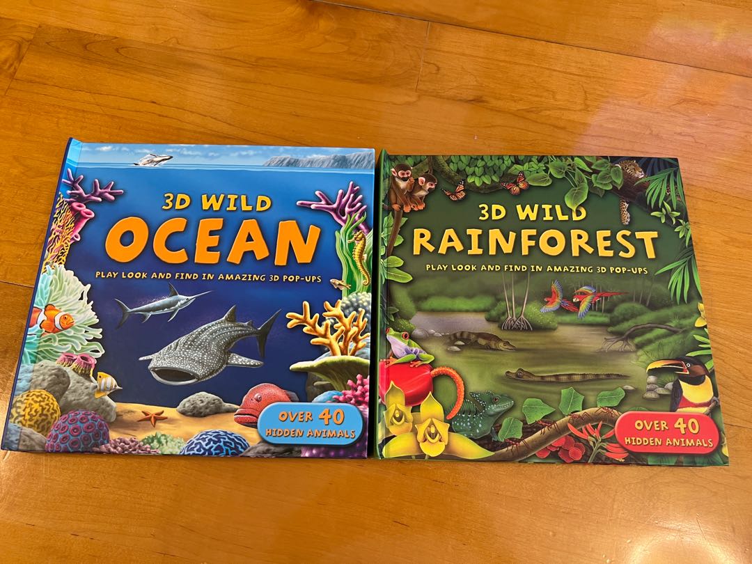 3D WILD OCEAN & RAINFOREST pop up book, 興趣及遊戲, 書本 & 文具, 小朋友書 - Carousell