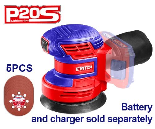 EMTOP ELPS201250 20V Lithium-Ion Random Orbit Sander ( BARE UNIT ...