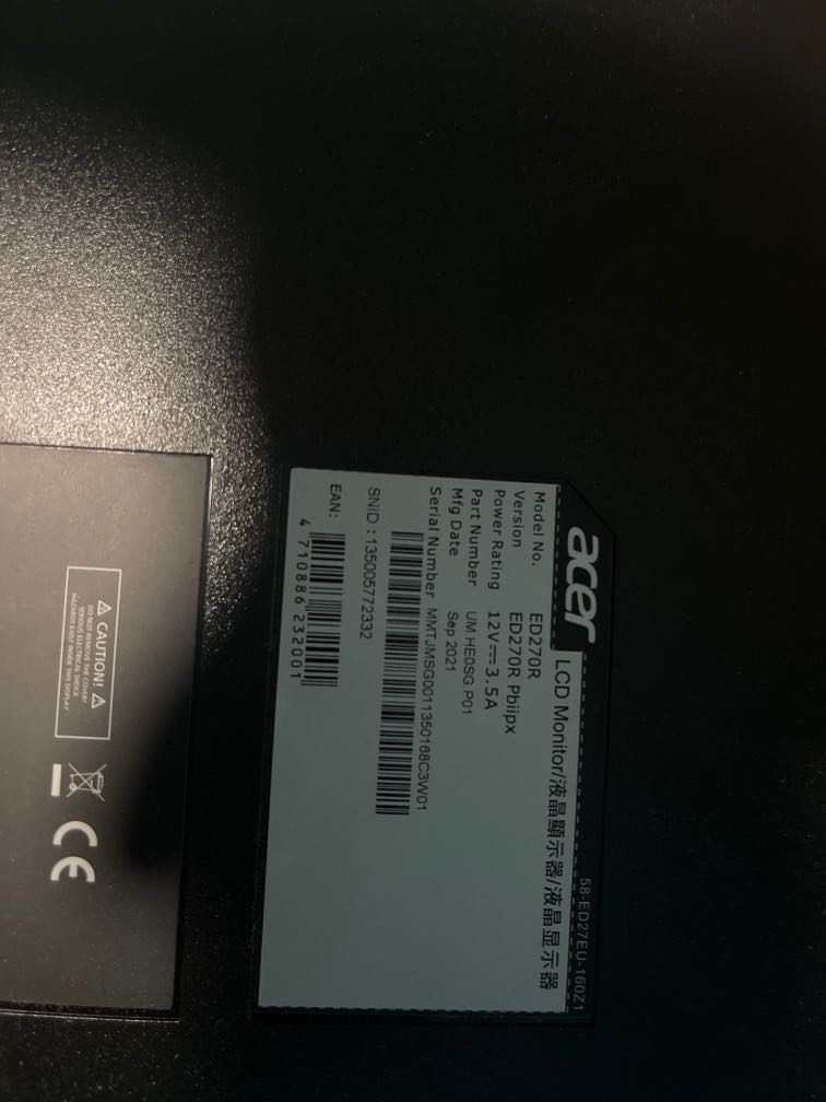 Acer ED0 Series ED270R P 27 inch FHD Curved Gaming Monitor with 165Hz ...