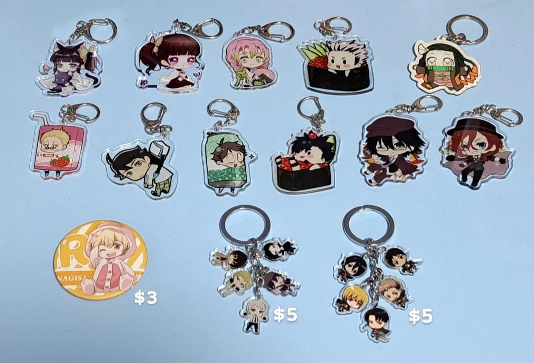ANIME MERCHANDISE keychains badges standees plushies posters, Hobbies ...