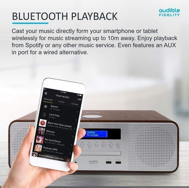AUDIBLE FIDELITY Complete Hi-Fi DAB/DAB+ Stereo System CD Player With ...