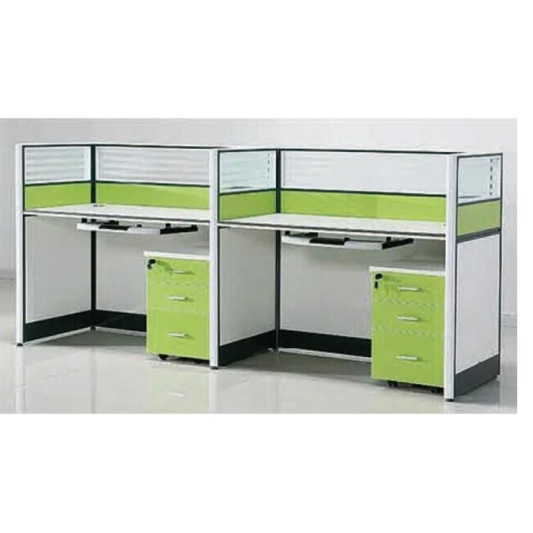 B48B Workstation w Partition, Office Table, System Furniture Cubicle ...