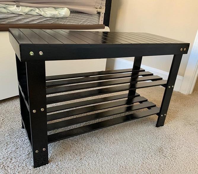 Black Shoe Bench Rack, Furniture & Home Living, Furniture, Shelves ...