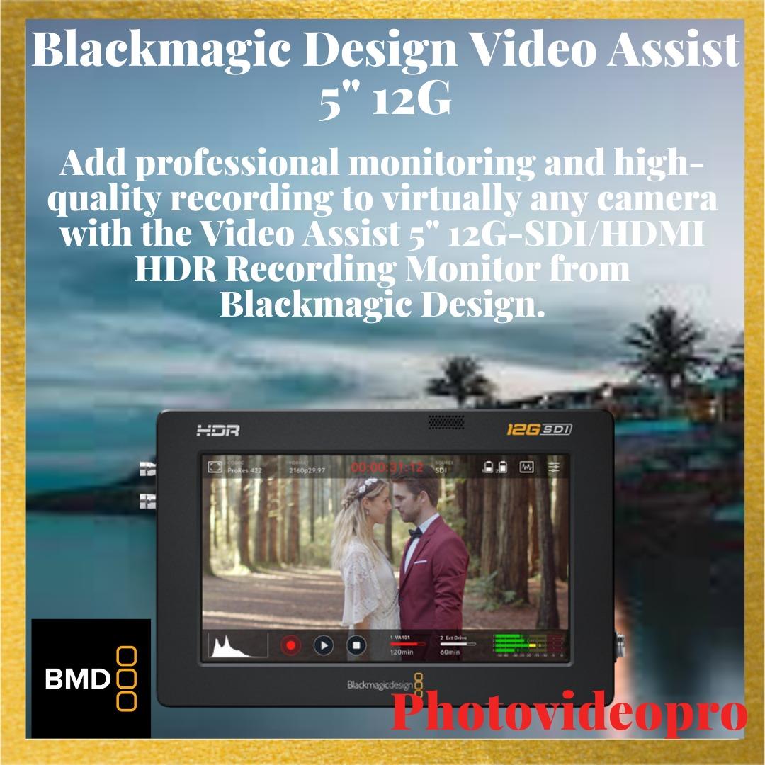 Blackmagic Design Video Assist 5" 12G-SDI/HDMI HDR Recording Monitor ...