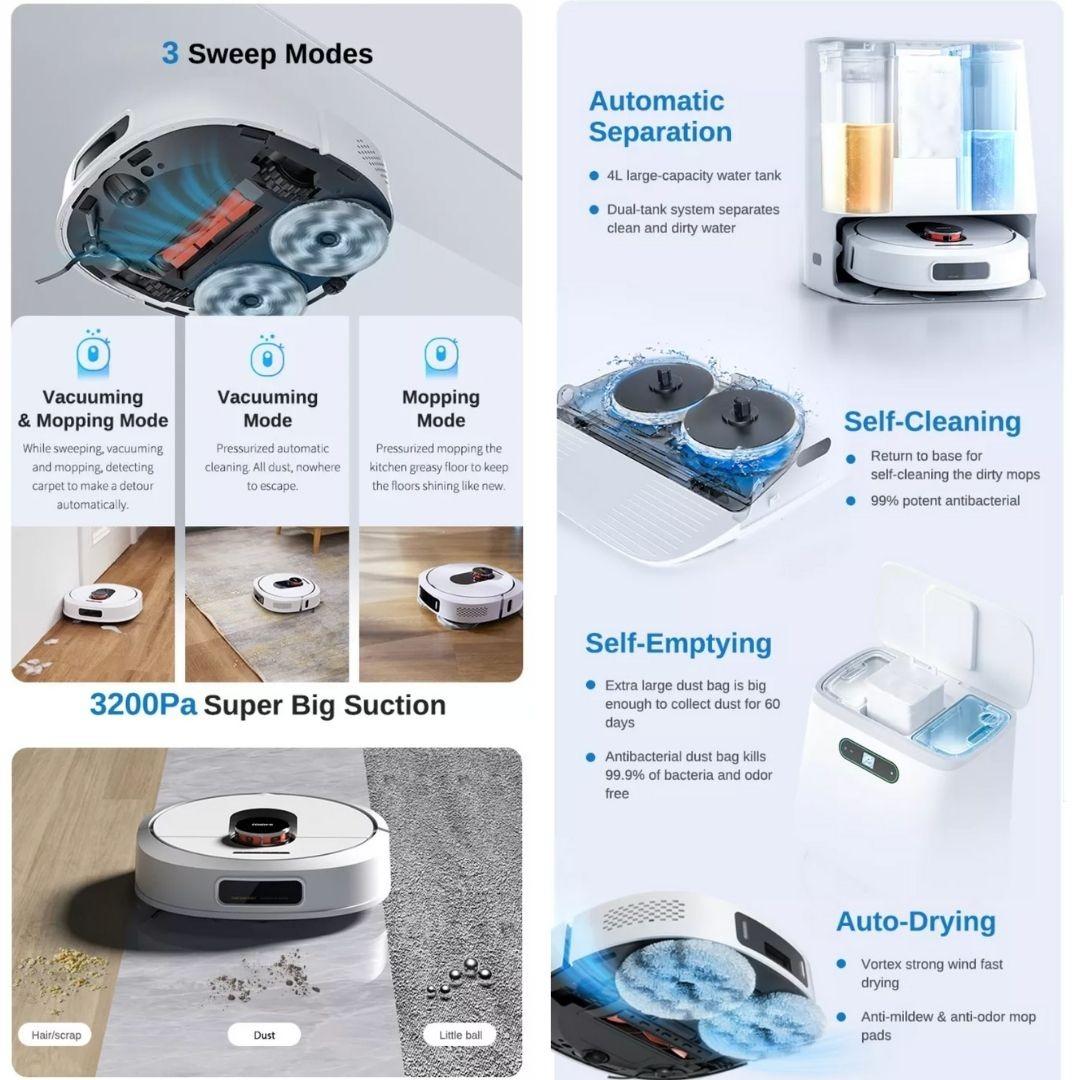 BNIB Roidmi EVA Smart Robot Vacuum Mop Cleaner With Self-Cleaning ...