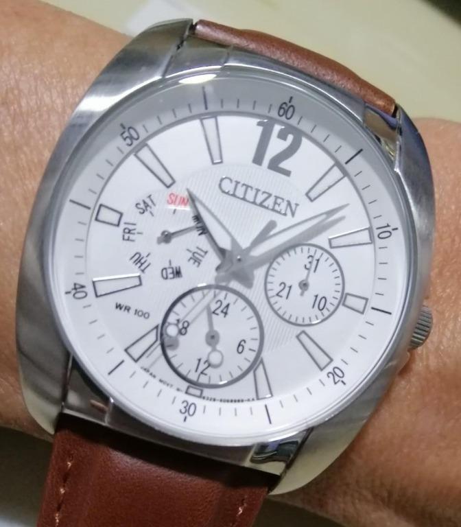 Brand New Vintage Citizen Day Date Sub-Dial Quartz Movement Leather ...