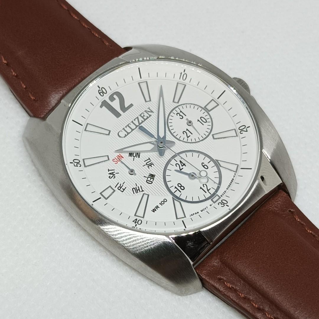 Brand New Vintage Citizen Day Date Sub-Dial Quartz Movement Leather ...