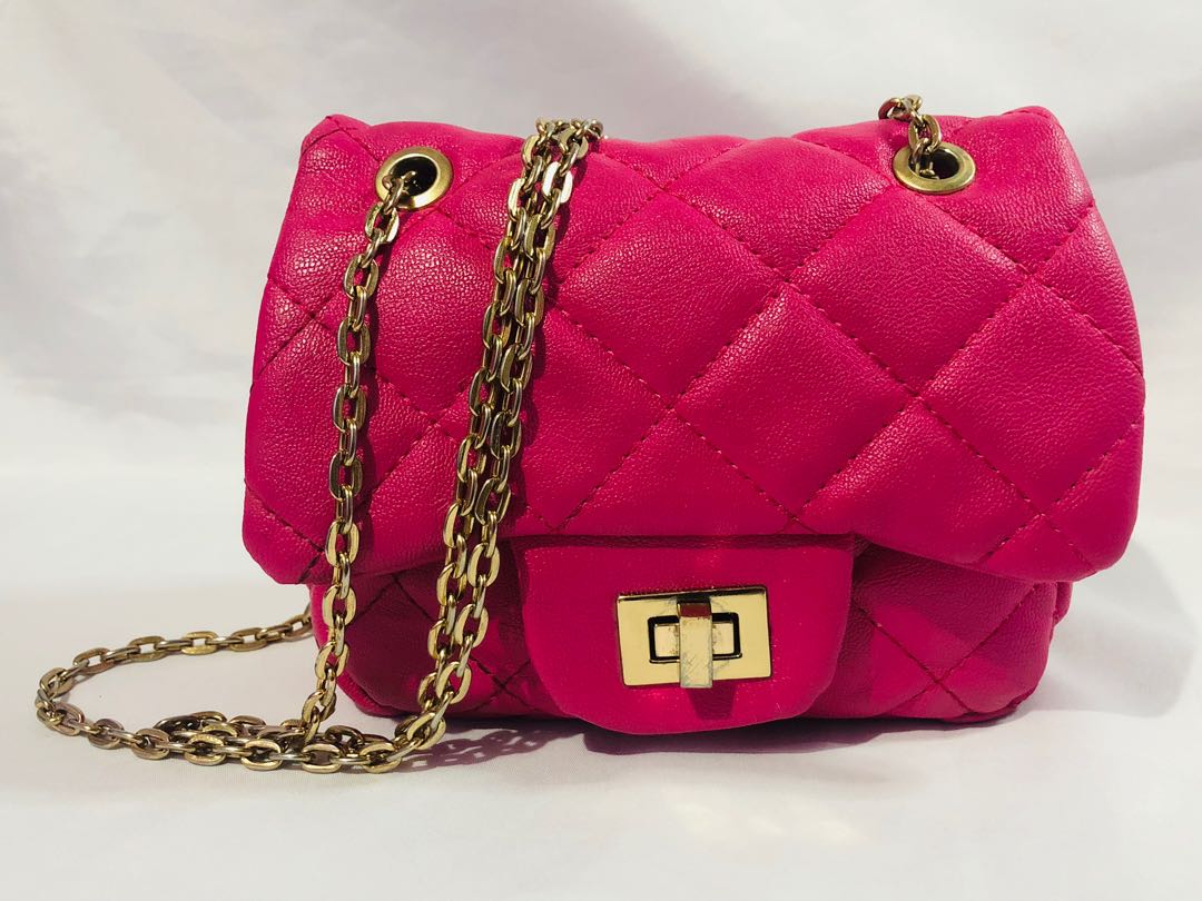BRANDED MINI QUILTED BAG (hot pink), Women's Fashion, Bags & Wallets ...