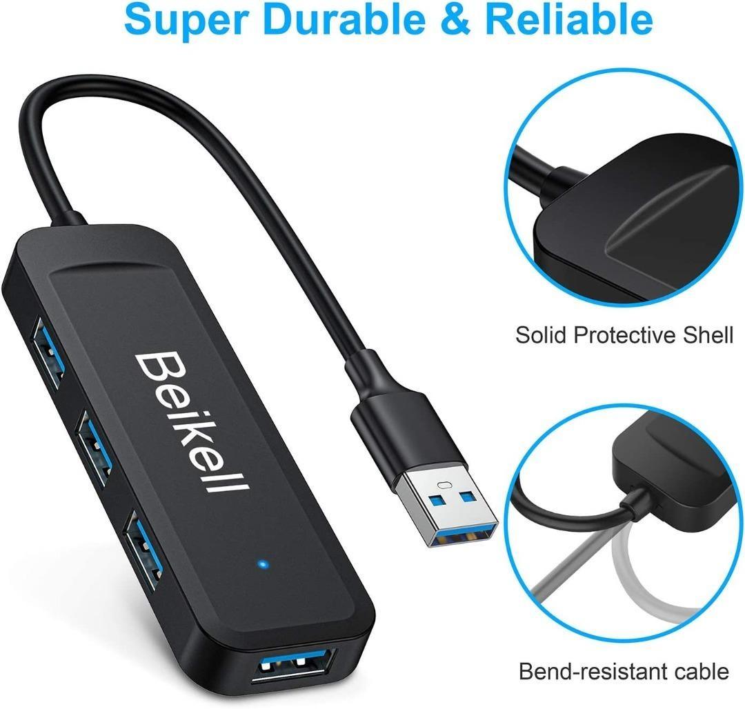 [C2589] USB Hub, Beikell 4-Port USB 3.0 Data Hub Ultra Slim High Speed ...