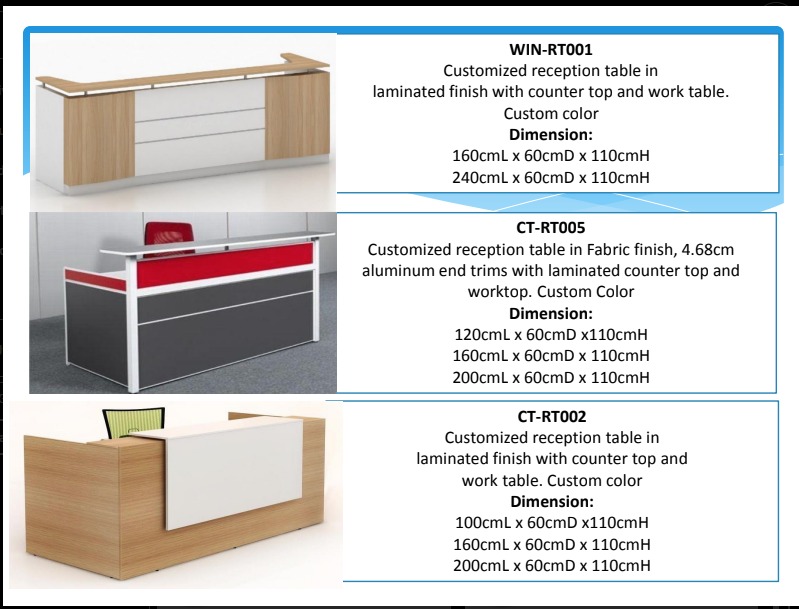 COSTUMIZED RECEPTION TABLE, Furniture & Home Living, Office Furniture ...