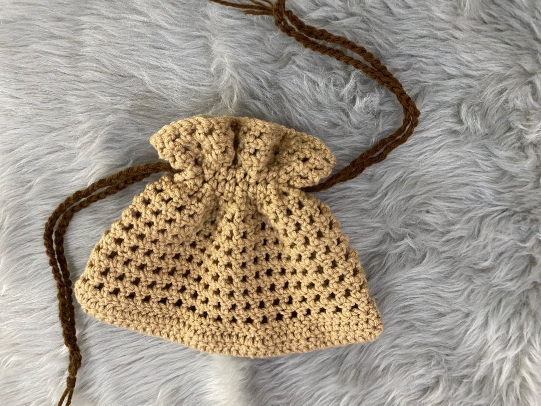 Crochet string pouch, Women's Fashion, Bags & Wallets, Purses & Pouches ...