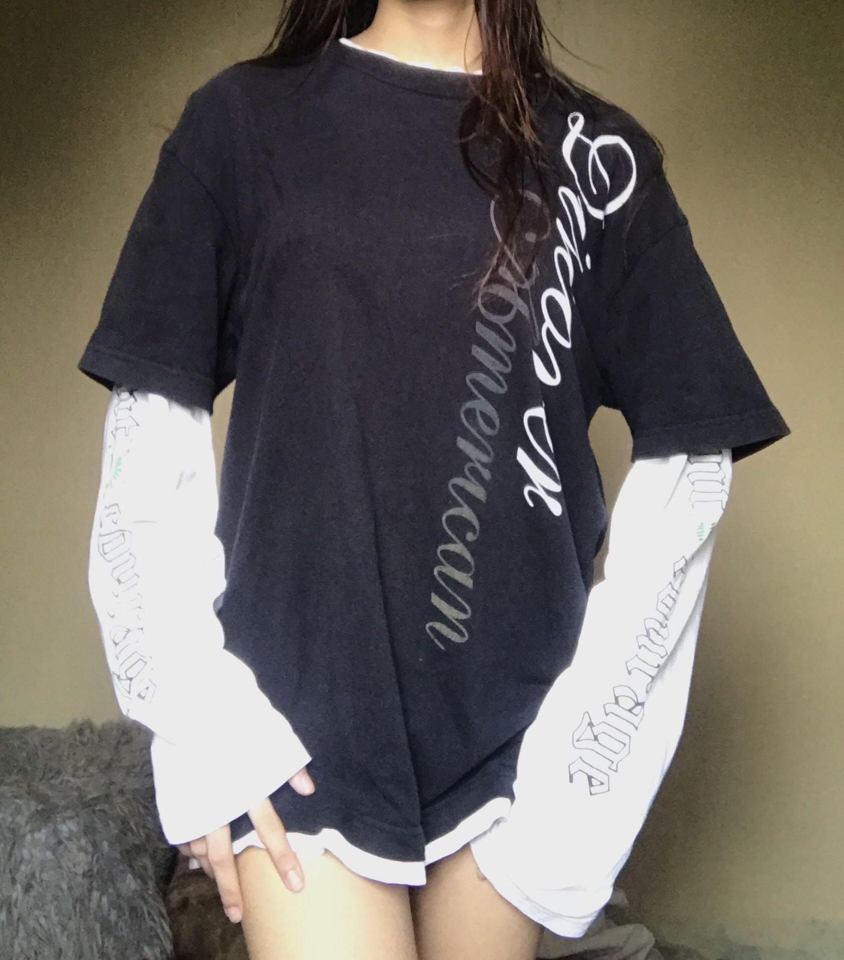 cyberpunk grunge skull black and white y2k longsleeve goth alt ...