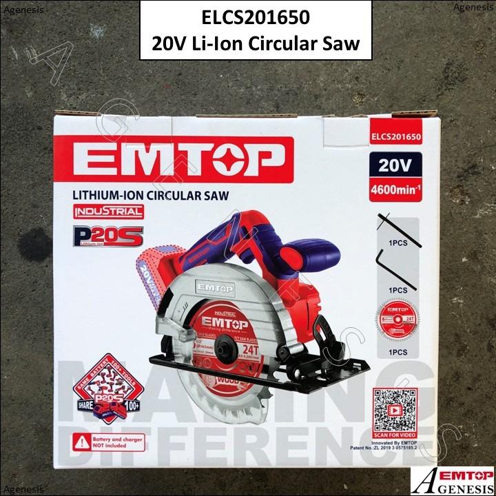 EMTOP 20V Li-Ion Circular Saw ELCS201650, Everything Else on Carousell