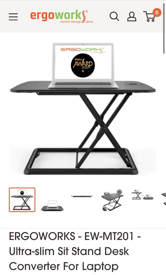 ERGOWORKS Ultra-slim Sit Stand Desk Converter For Laptop, Furniture & Home Living, Furniture ...