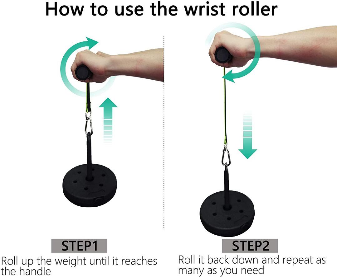 Forearm Wrist Roller Trainer Weight-bearing Pulley and Rally Belt ...