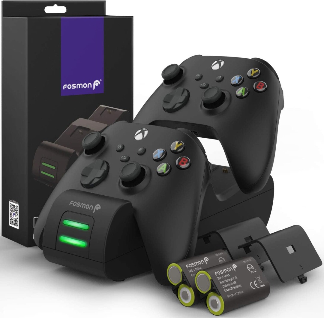 Fosmon Dual 2 Max Charger Compatible with Xbox Series X/S/One/One X/One ...