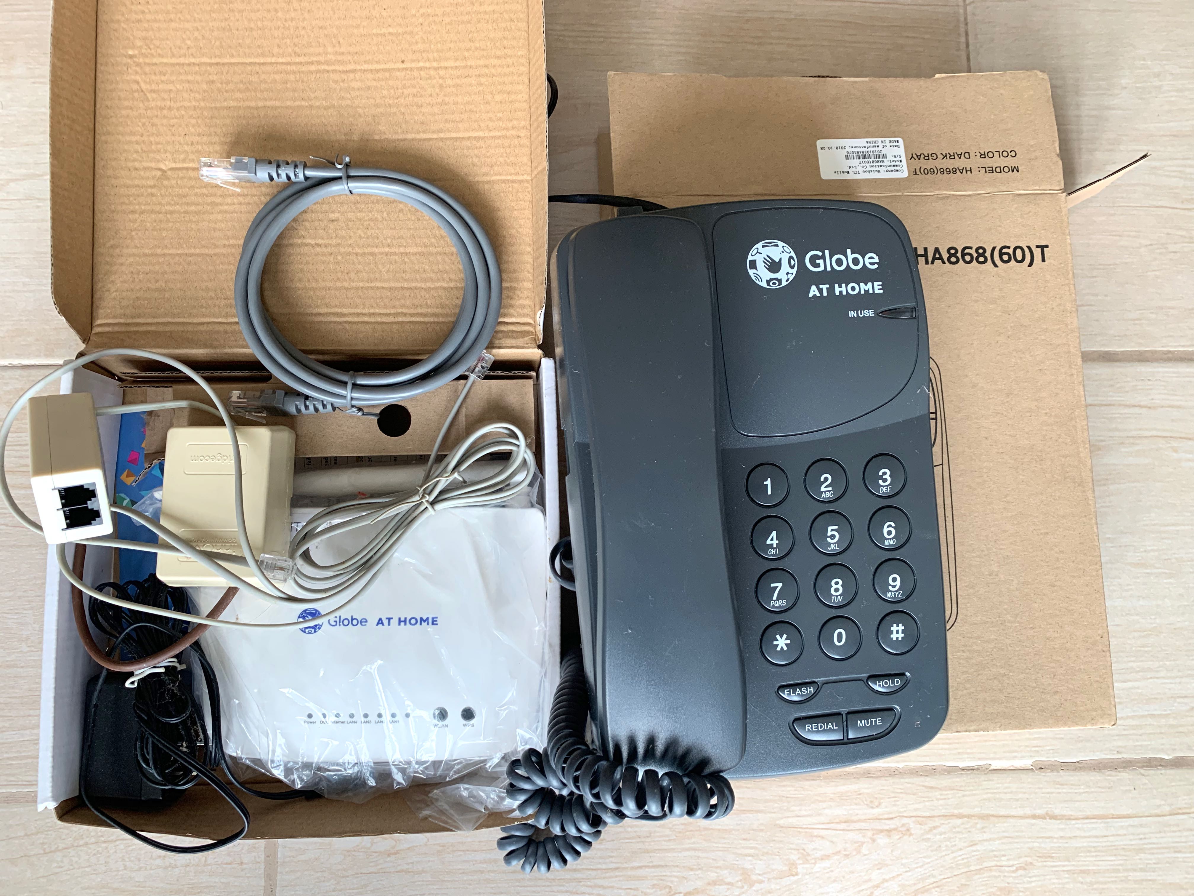 Globe at Home Modem and landline telephone, Computers & Tech, Parts ...