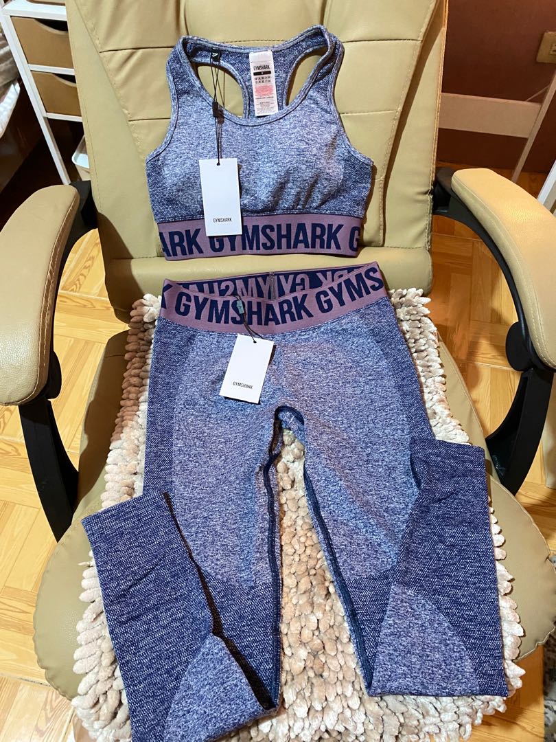 Gymshark Flex Set in Navy Marl/Purple, Women's Fashion, Activewear on ...