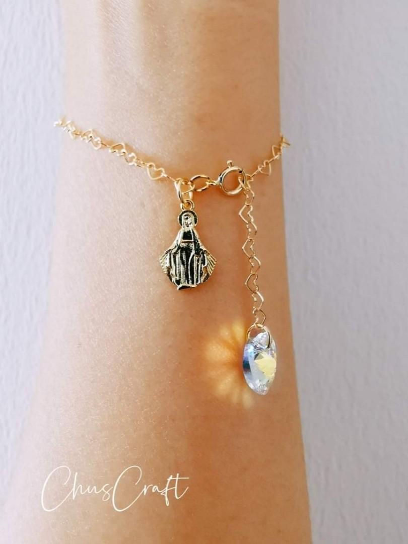 Handmade The Virgin Mary Pure Heart Bracelet with Swarovski Element ...