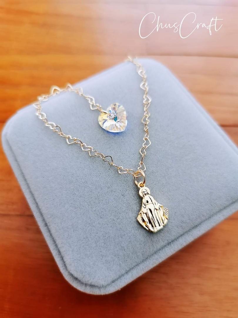 Handmade The Virgin Mary Pure Heart Bracelet with Swarovski Element ...