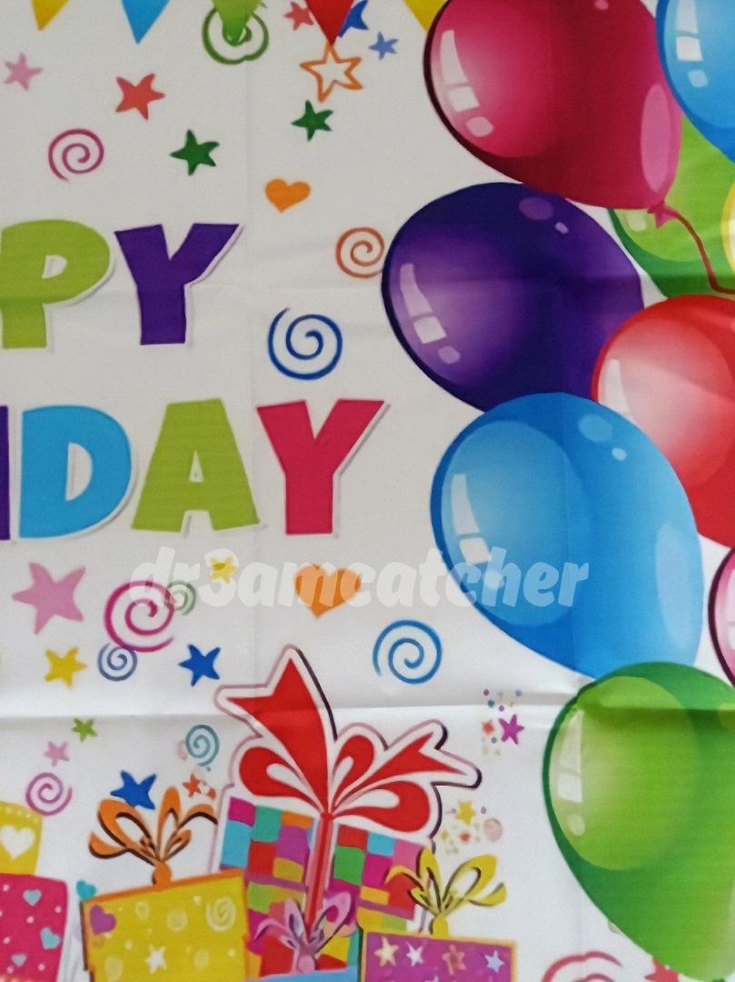Happy Birthday cloth banner backdrop 120cm by 80cm! Good deal! cartoon ...