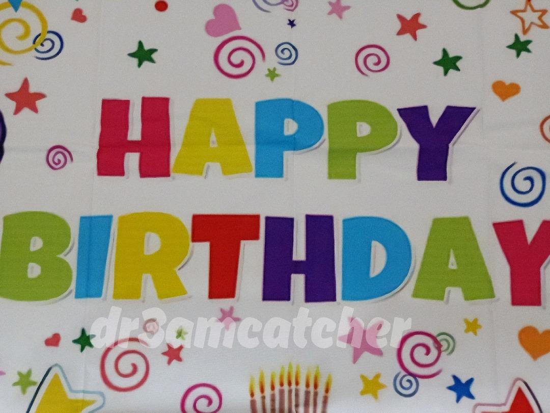 Happy Birthday cloth banner backdrop 120cm by 80cm! Good deal! cartoon ...