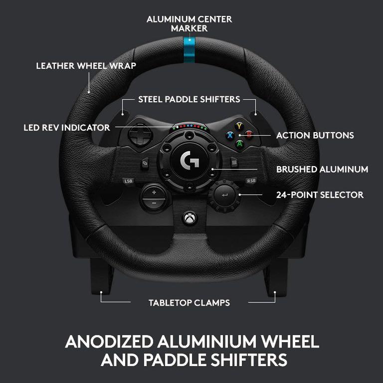 XBOX版 全新 Brand New Logitech G923 Racing Wheel for Xbox and PC, 電子遊戲 ...