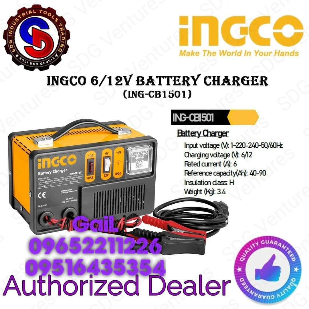 INGCO 6/12V Battery Charger (ING-CB1501), Commercial & Industrial ...