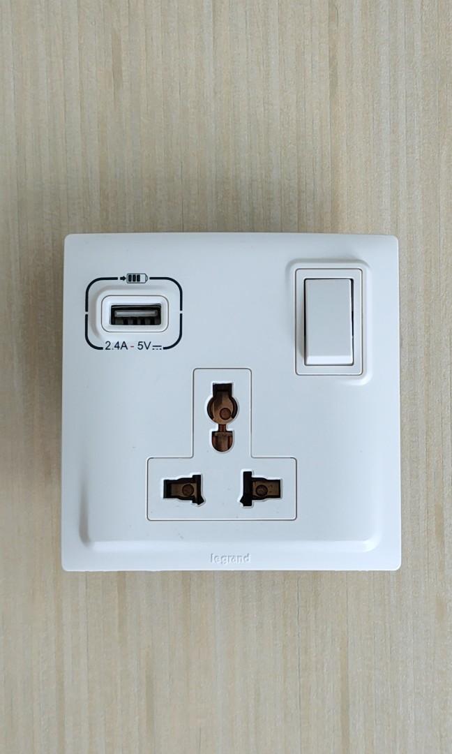 Legrand Power Socket with USB, TV & Home Appliances, Electrical ...