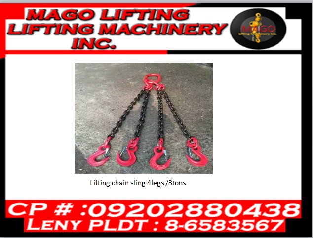 Lifting Chain Sling 4legs /3tons, Commercial & Industrial, Construction ...
