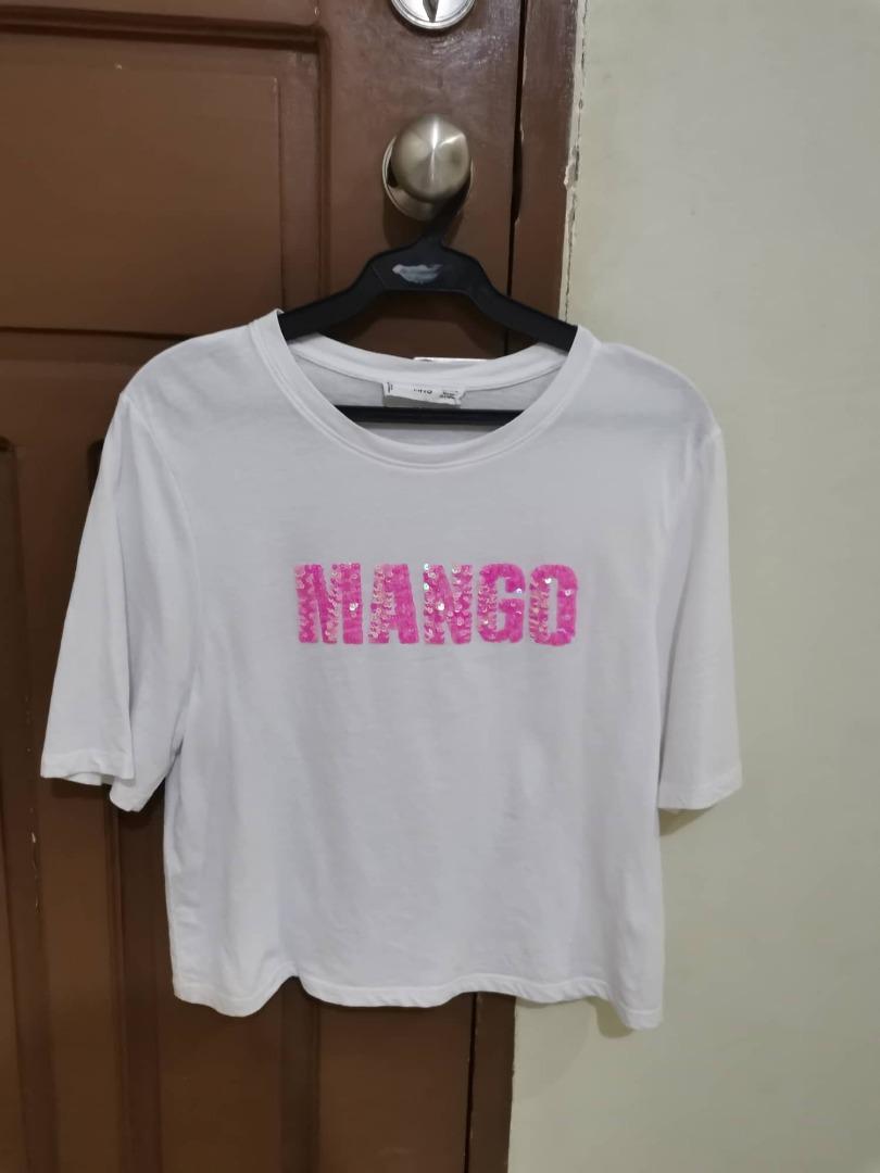 Mango Logo t-shirt, Women's Fashion, Tops, Shirts on Carousell