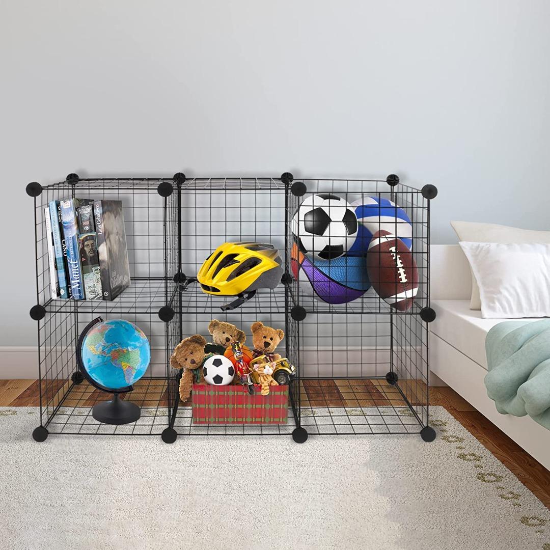 MANYHY Wire Cube Storage Organizer, 9-Cube Metal Storage Shelves ...