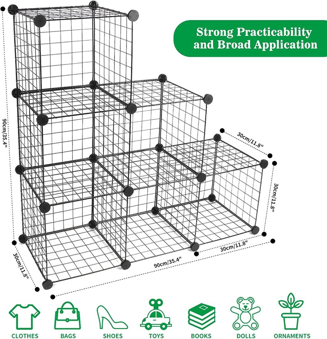 MANYHY Wire Cube Storage Organizer, 9-Cube Metal Storage Shelves ...