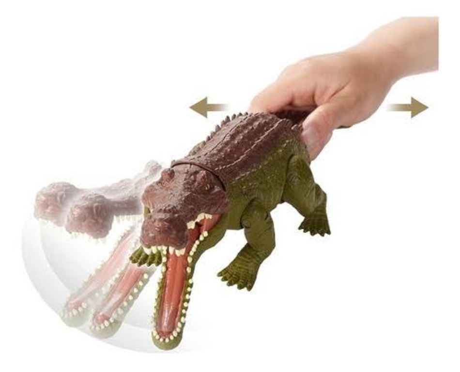 MATTEL Jurassic World Sarcosuchus Massive Biters Dinosaur Battle Action ...