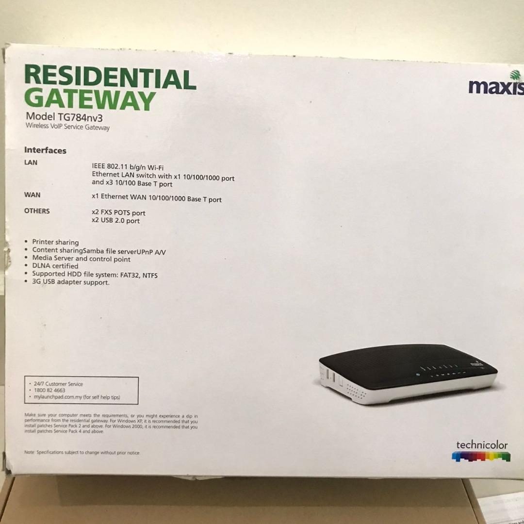 Maxis Fiber Wifi Router Model TG784nv3 Wireless VoIP Service Gateway ...