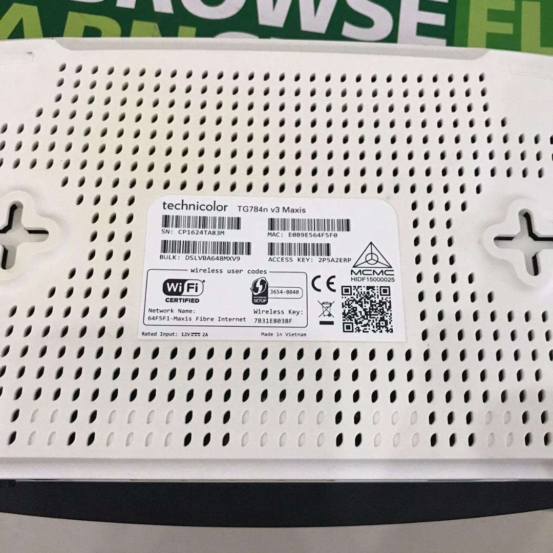 Maxis Fiber Wifi Router Model TG784nv3 Wireless VoIP Service Gateway ...