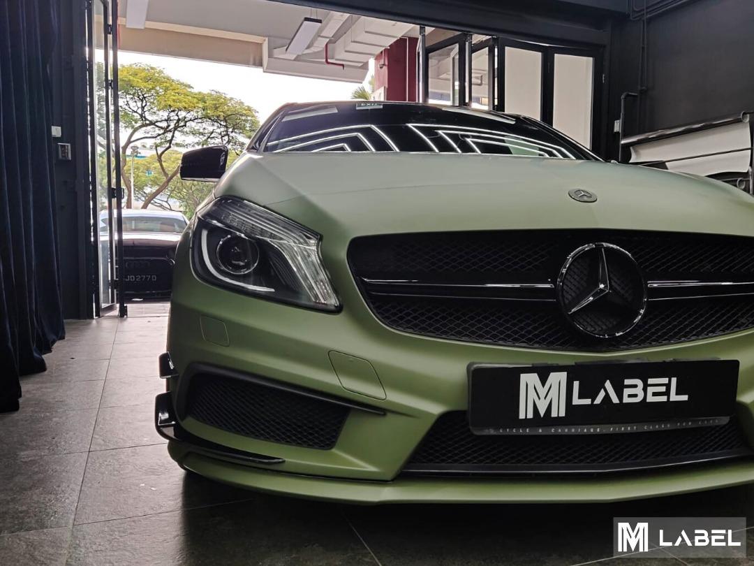 Mercedes Benz A200 Full Vinyl Wrap - Ultimate Flat Military Green, Car ...
