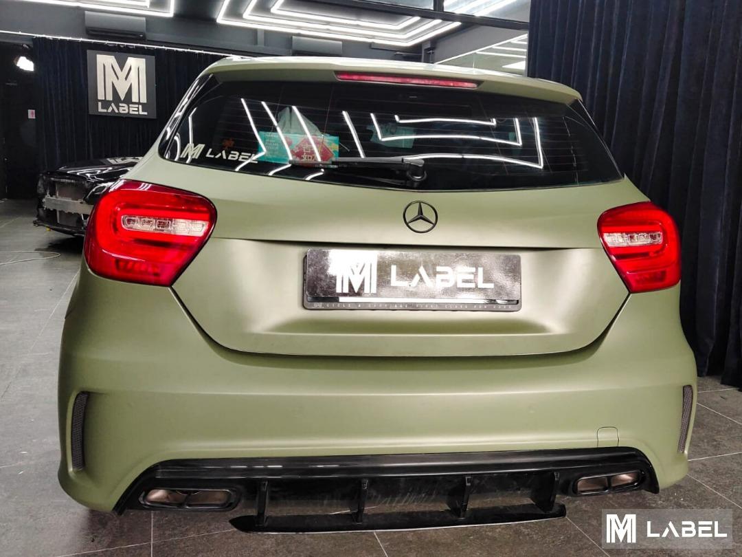 Mercedes Benz A200 Full Vinyl Wrap - Ultimate Flat Military Green, Car ...